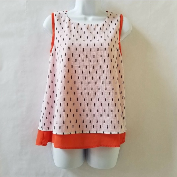THML | Tops | Thml White And Orange Boxy Tank Top Clean Girl Aesthetic ...